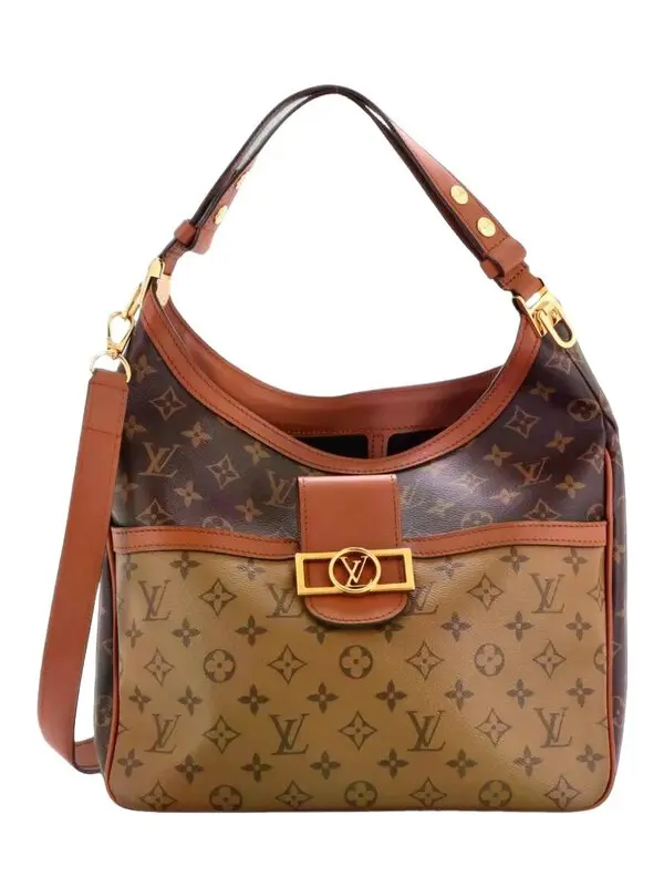 LOUIS VUITTON Dauphine Reverse Monogram Canvas Mm Hobo Bag - Brown