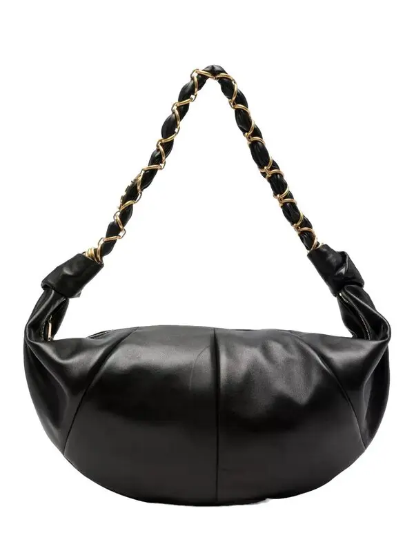 Saint Laurent Amalia Hobo In Lambskin Shoulder Bag - Black