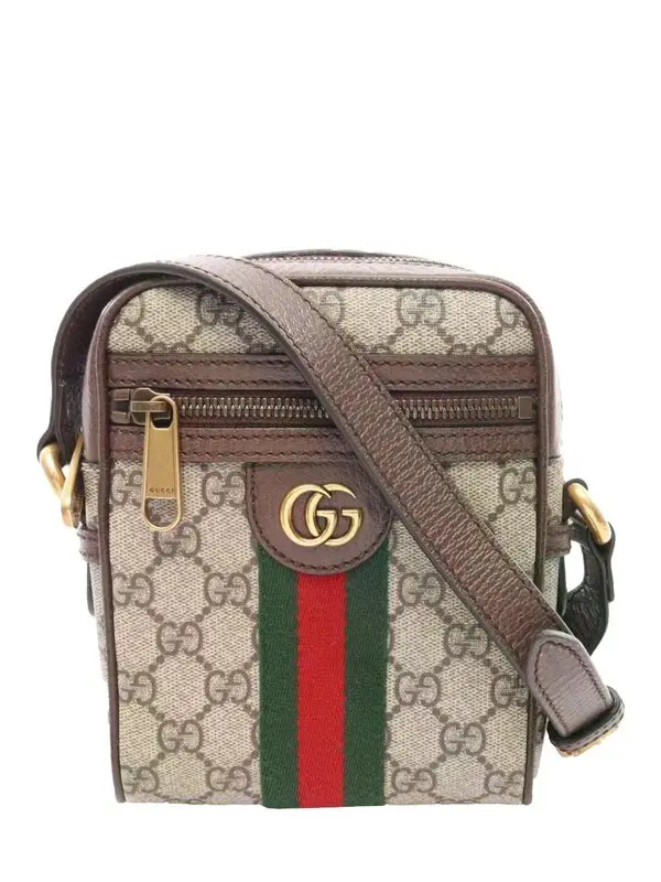 Gucci Mini Gg Supreme Web Ophidia Crossbody Bag - Neutrals