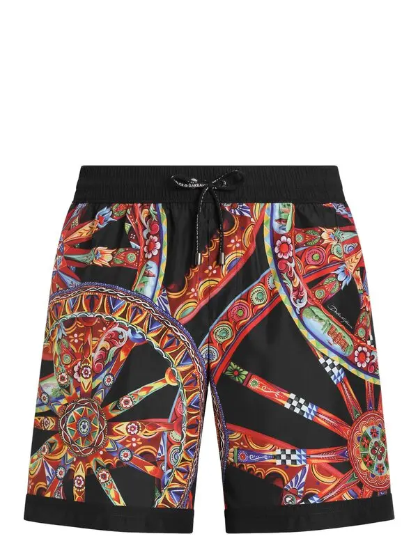 Dolce & Gabbana Carretto-print Swim Boxer Shorts - Multicolor
