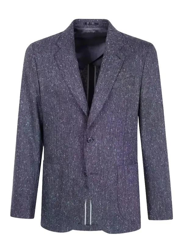 Paul Smith Dark Donegal Wool Patch-pocket Blazer - Grey