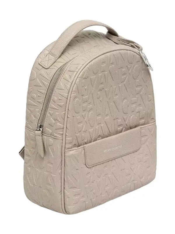 Armani Exchange Logo-embossed Backpack - Neutrals