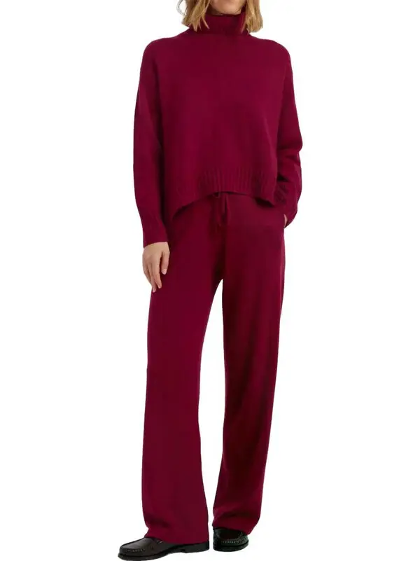 Chinti & Parker Cashmere Roll Neck Jumper - Red