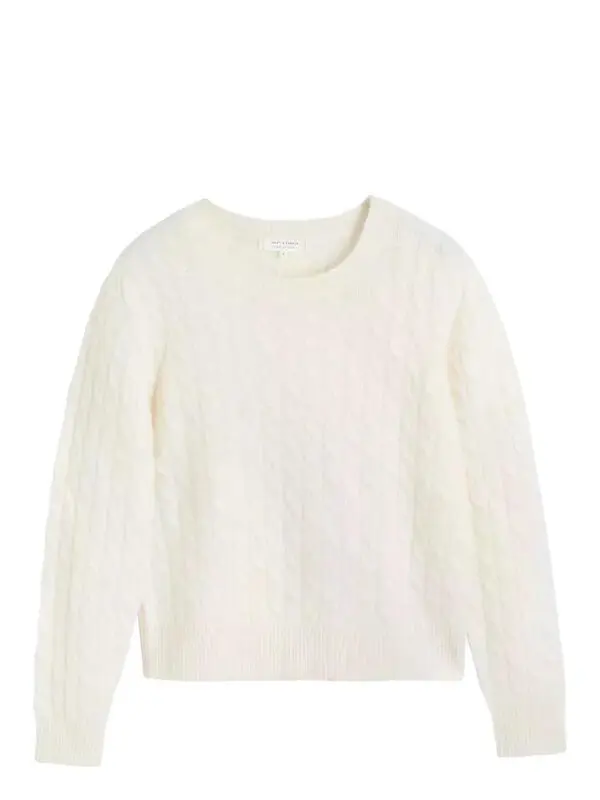 Chinti & Parker Cashmere Cable Knit Sweater - White