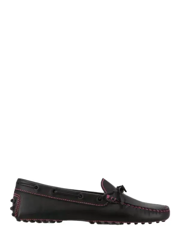 TOD'S Gommino Contrast-stitched Loafers - Black