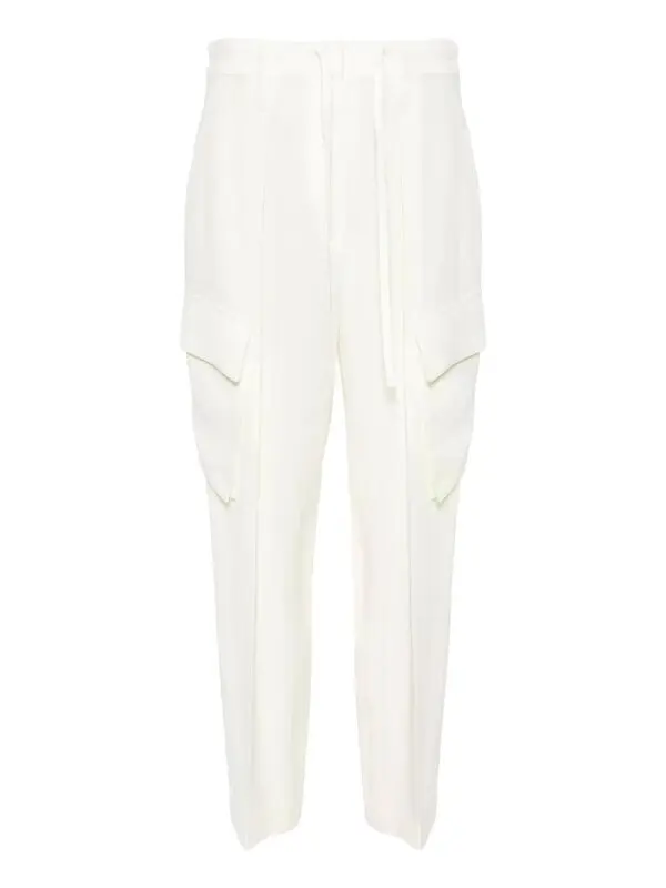 Brunello Cucinelli Monili Detail Twill Weave Trousers - Neutrals