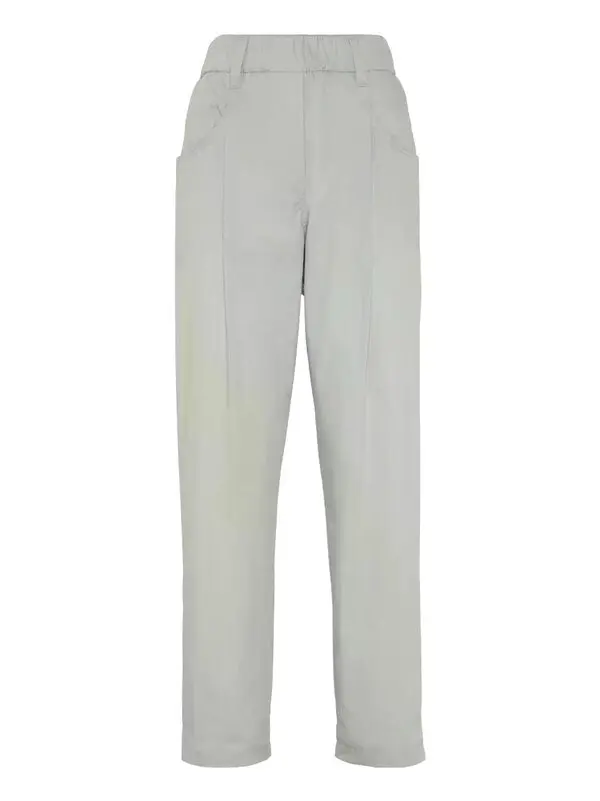 Brunello Cucinelli Straight-leg Cotton Trousers - Grey
