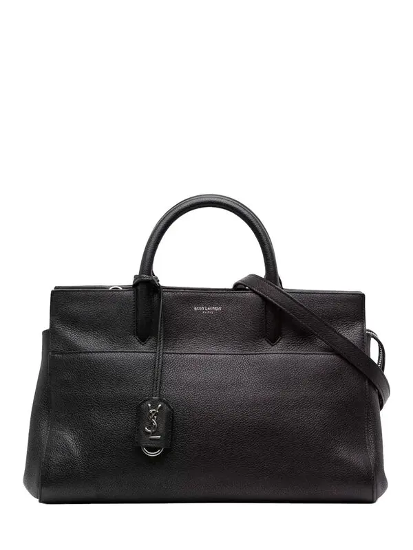 Saint Laurent Grained Calfskin Satchel - Black