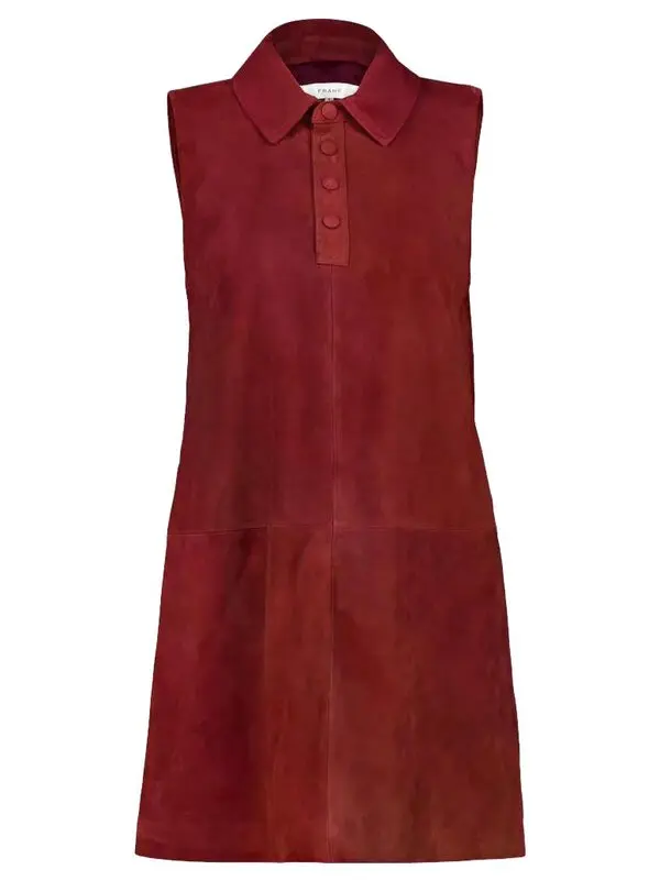 FRAME City Suede Mini Dress - Red
