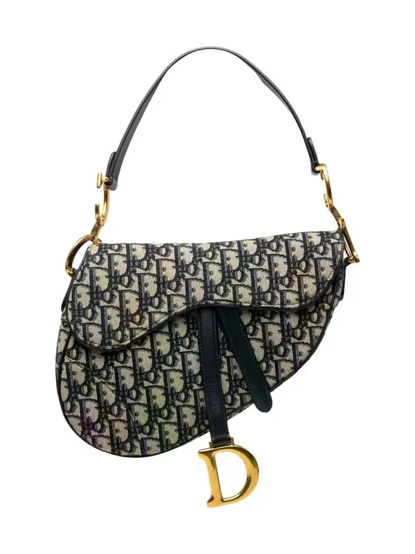 Dior 2019 Oblique Canvas Saddle Bag Shoulder Bag - Blue