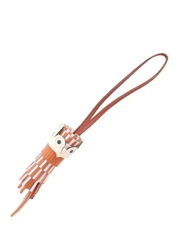 Hermès Chouette Owl Bag Charm With Fringe Detailing - Brown