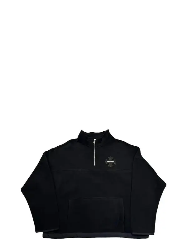 Chrome Hearts Plus Leather-patch Fleece Sweatshirt - Black