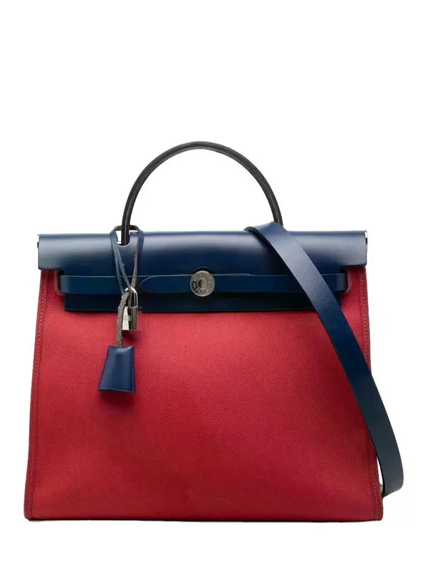 Hermès 2019 Toile Herbag Zip 31 Satchel - Blue