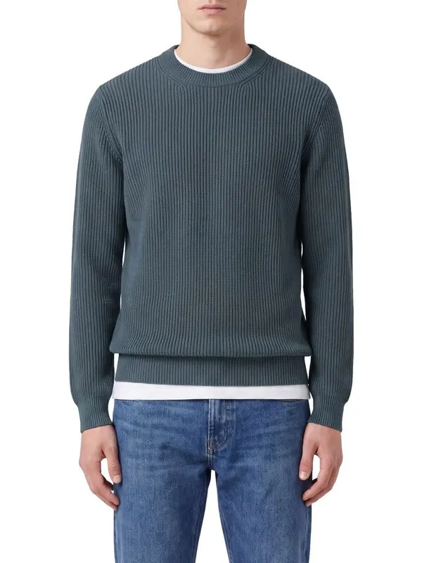 ROBERTO COLLINA Merino Wool Crewneck Sweater - Blue