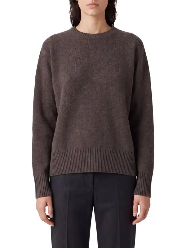 Loulou De Saison 100% Cashmere Crewneck Sweater - Coffee