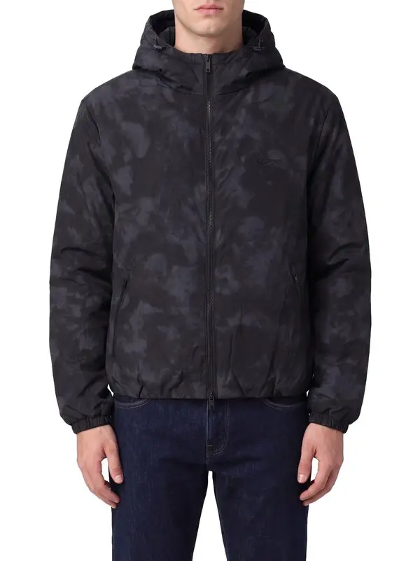REPRESENT Padded Abstract Print Hooded Windbreaker Jacket - Black