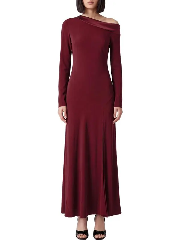 Alberta Ferretti Asymmetrical Midi Dress With Slit - Red