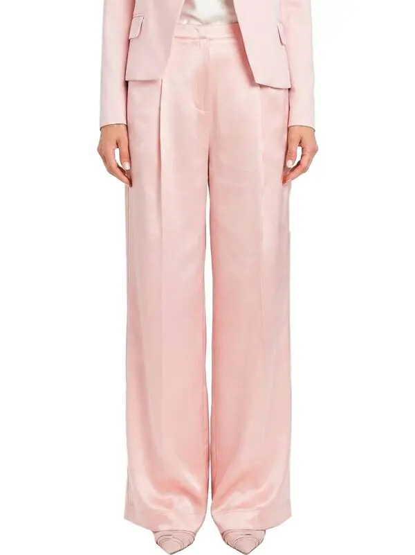 TWINSET Satin Palazzo Trousers - Pink