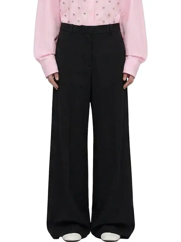 MSGM Tailored Wide-leg Trousers - Black