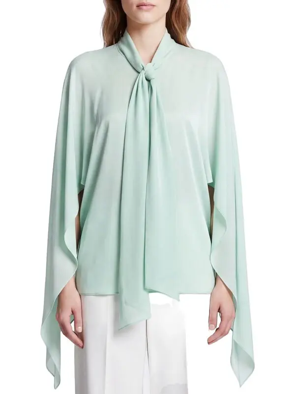 Stella McCartney Draped Shirt With Tie Detail - Mint