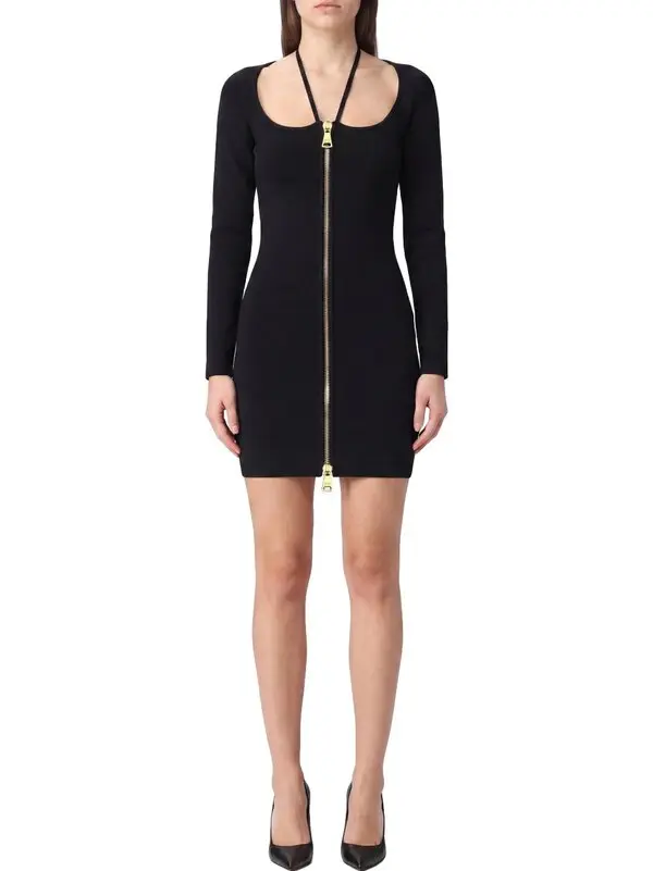 Elisabetta Franchi Long-sleeve Jersey Mini Sheath Dress - Black