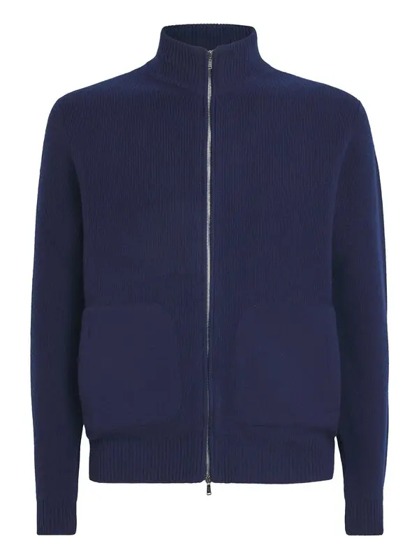 FIORONI CASHMERE Half-zip Sweater - Navy