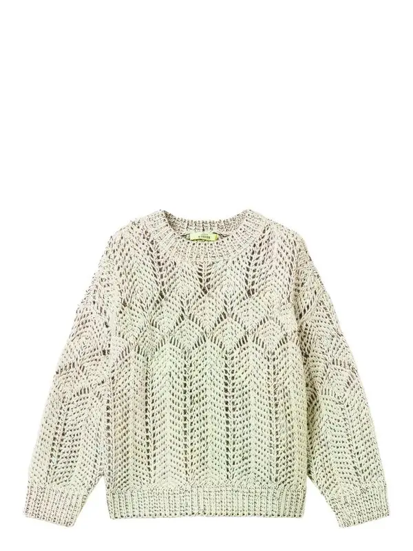 TWINSET Myfo Wool Blend Jumper With Embroidery And Rhinestones - Neutrals