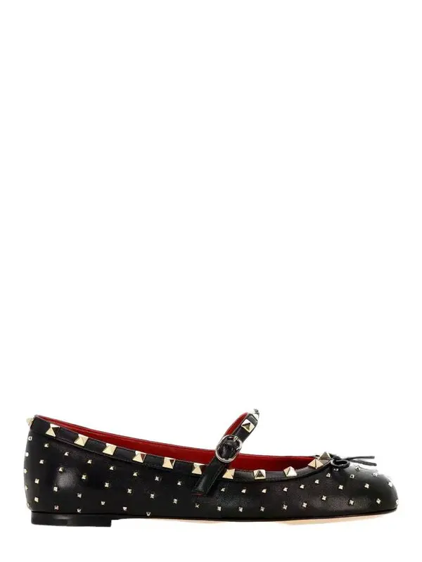 Valentino Garavani Nappa Mary Jane Ballerinas With Rockstud Embellishment - Black
