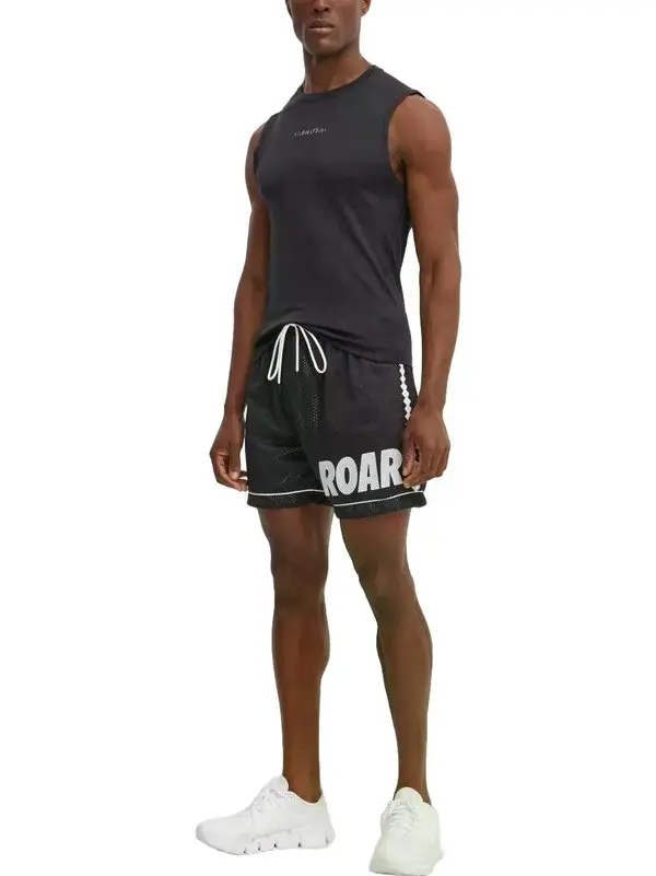 PUMA Logo Print Mesh Shorts - Black