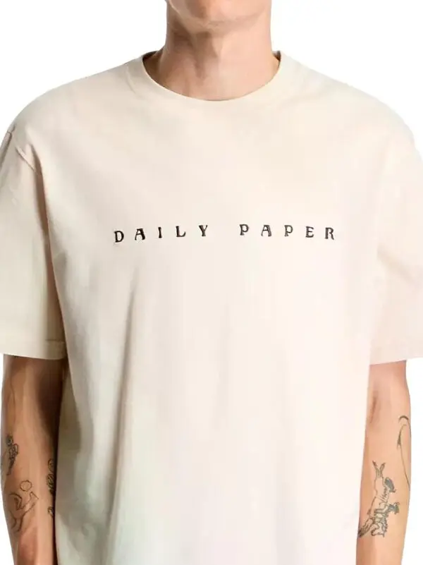 DAILY PAPER Alias Dias-print Cotton T-shirt - Neutrals