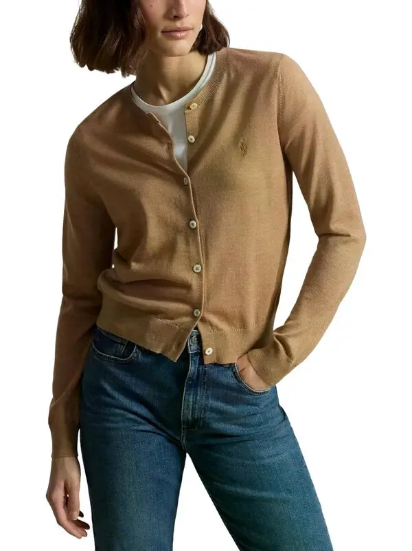 Polo Ralph Lauren Embroidered Wool Cardigan - Neutrals
