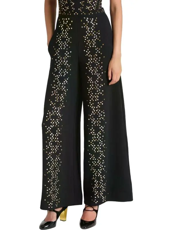 TEMPERLEY LONDON Oberon Stud-embellished Palazzo Pants - Black