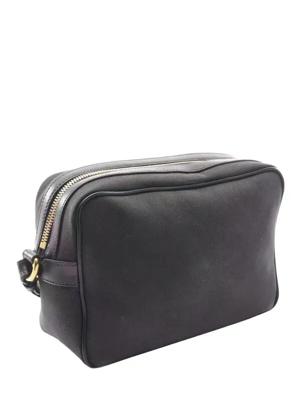 Prada Logo Jacquard Shoulder Bag - Black