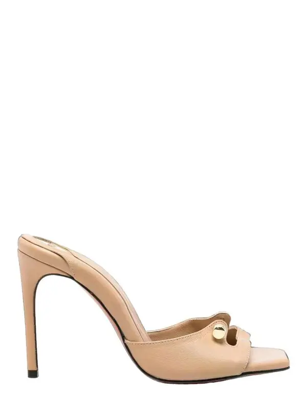 HARDOT Beige Leather Stiletto Sandals - Neutrals