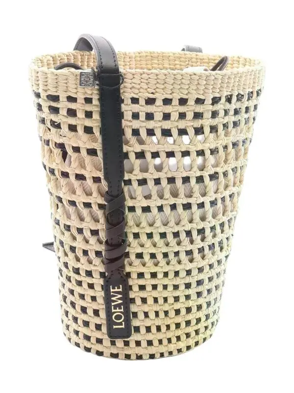 Loewe Raffia Braided Shoulder Bag - Neutrals
