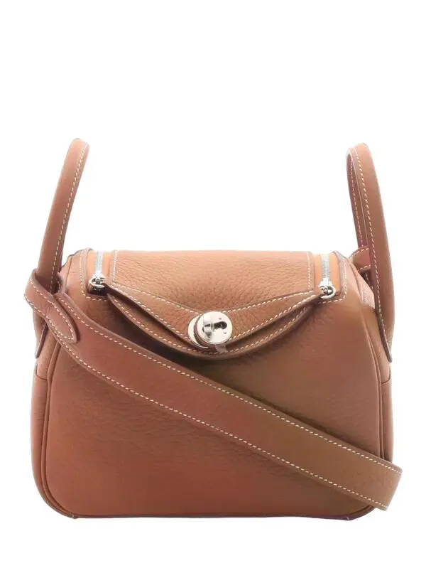 Hermès 2024 Mini Lindy Leather Shoulder Bag - Brown