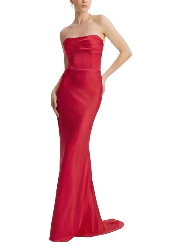 FRAMBOISE Lyris Strapless Maxi Dress - Red