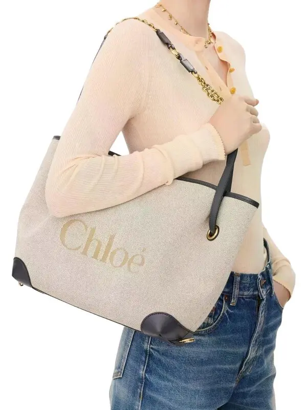 Chloé Clover Canvas Tote Bag - Neutrals