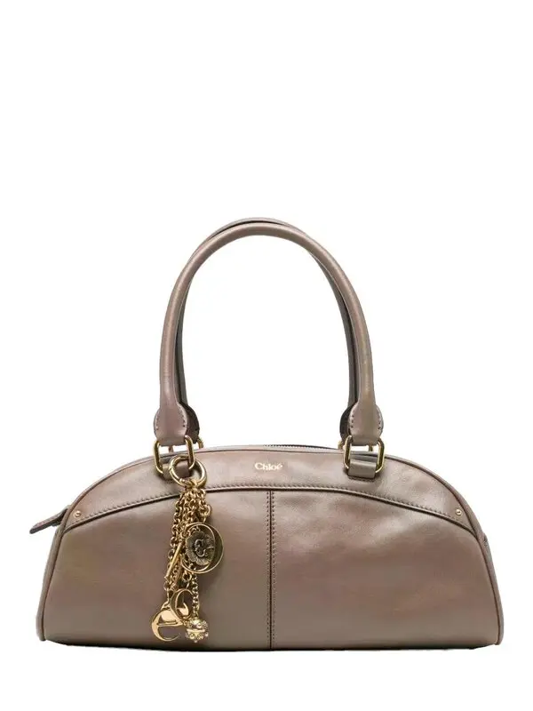 Chloé Leather Bowling Tote Bag - Brown