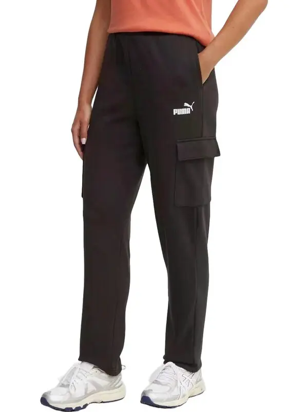 PUMA Logo Print Cargo Pants - Black