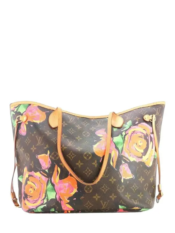 LOUIS VUITTON Monogram Roses Neverfull Mm Tote Bag - Brown