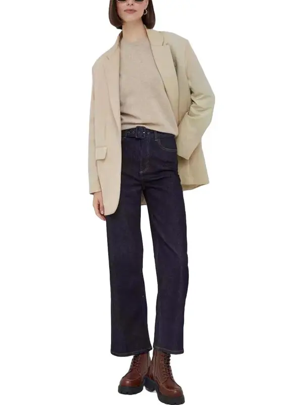 BENETTON Round Neck Wool Sweater - Neutrals
