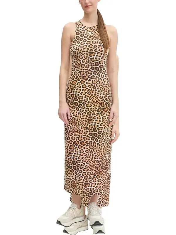 PUMA Leopard Print Racerback Maxi Dress - Neutrals