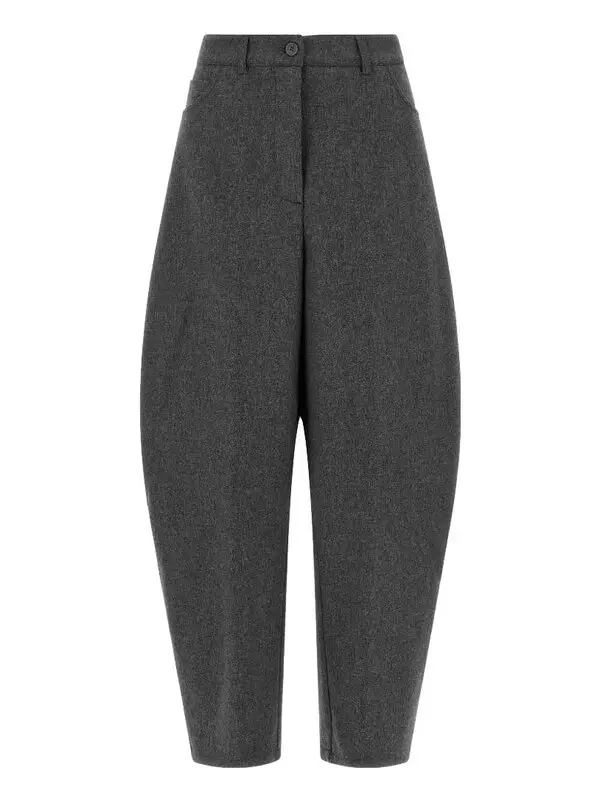 NUDE Barrel Silhouette Trousers - Grey