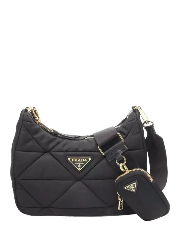 Prada Tessuto Quilted Shoulder Bag - Black