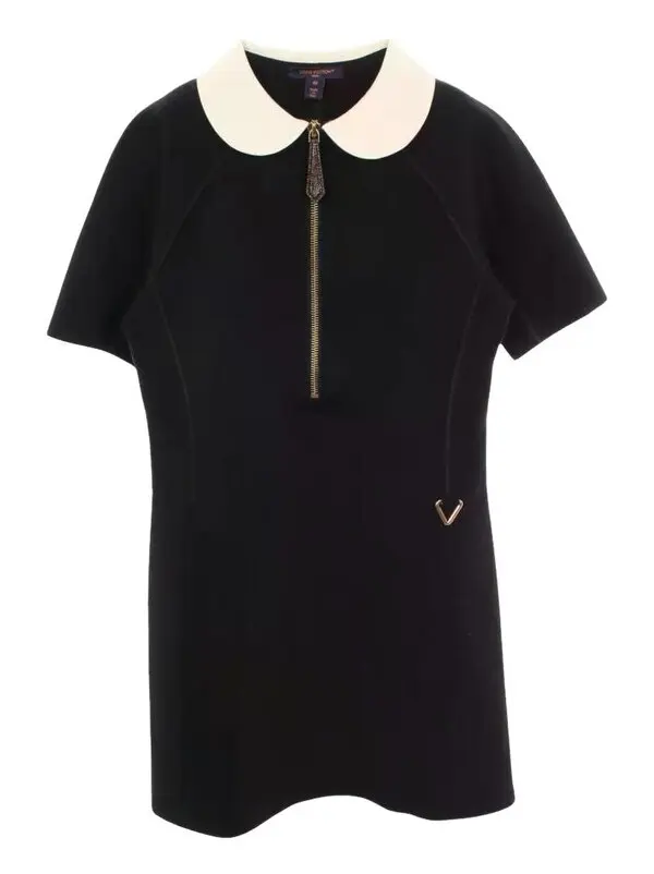 LOUIS VUITTON Peter Pan Collar Mini Dress - Black