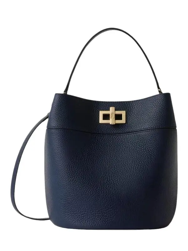 Furla Amelia Bucket Bag M Grained Calfskin - Blue
