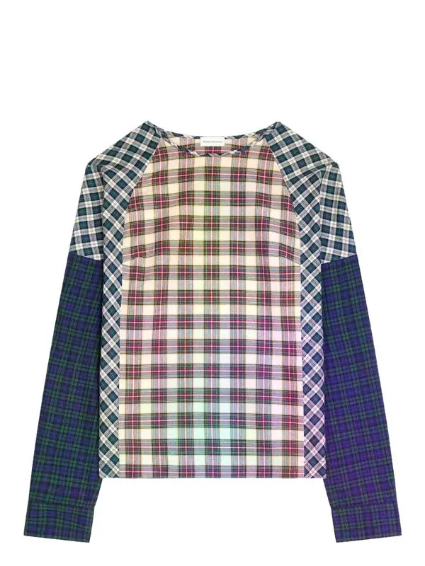 Dries Van Noten Checked Cotton Flannel Top - Neutrals