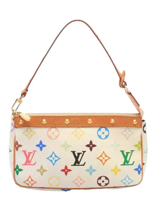 LOUIS VUITTON Monogram Multicolor Pochette Accessoires Shoulder Bag - White