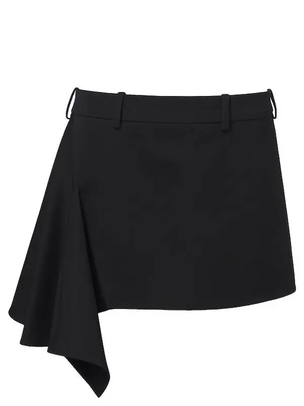 Givenchy Draped Wool Mini Skirt - Black